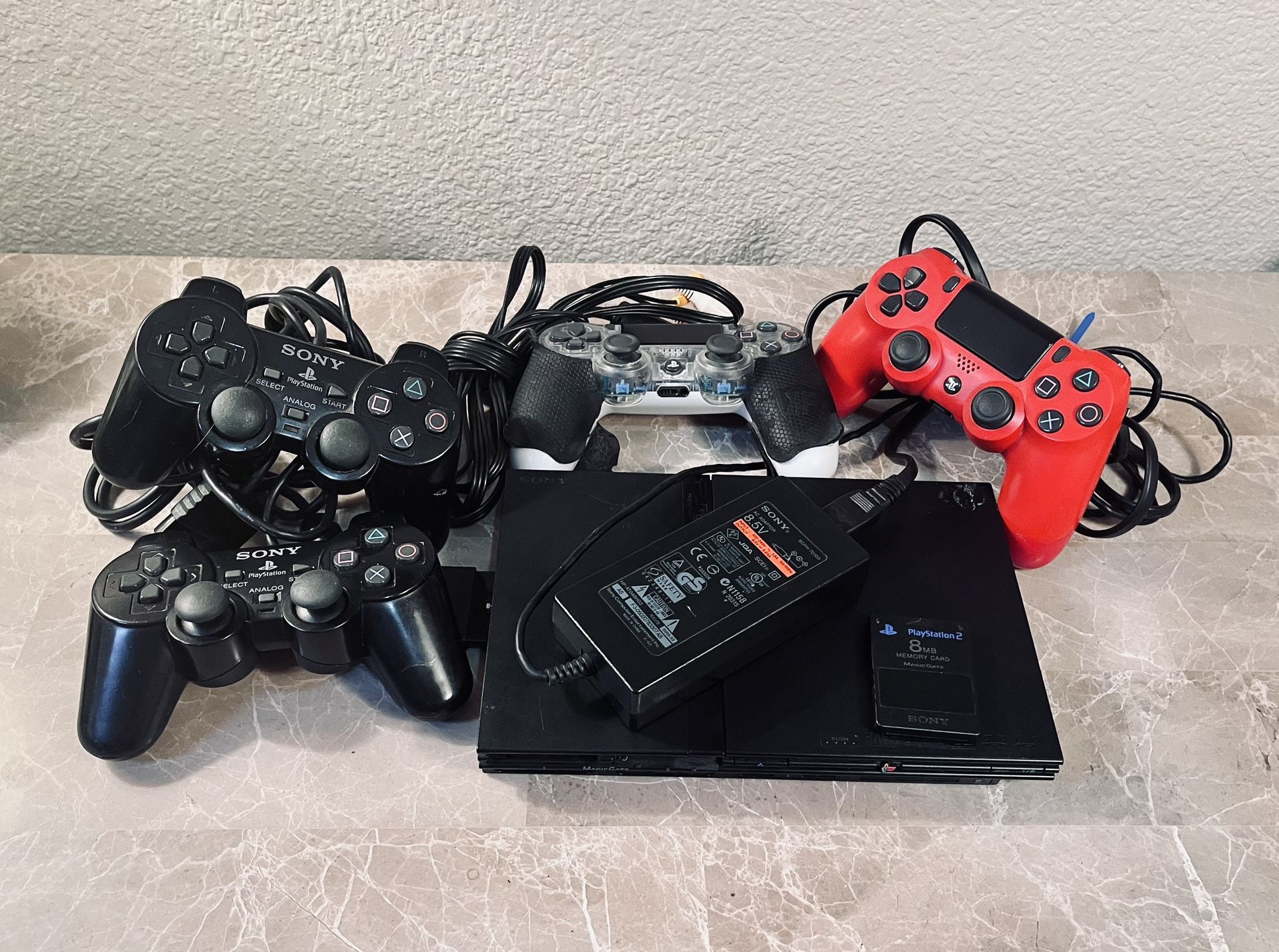 THIS WILL NOT LAST LONG : PS2 COMPLETE 4 PLAYER SET! PS2 SLIM CONSOLE 2 ...