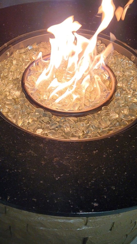 Beautiful 500 Dollar Propane Fire Pit , With New Glass Rocks Dont Miss ...