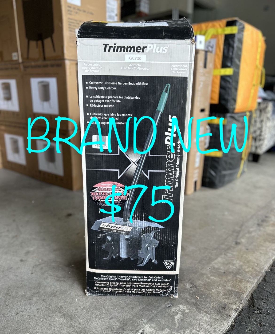 TrimmerPlus GC720 Garden Cultivator Attachment with Four Premium Tines ...