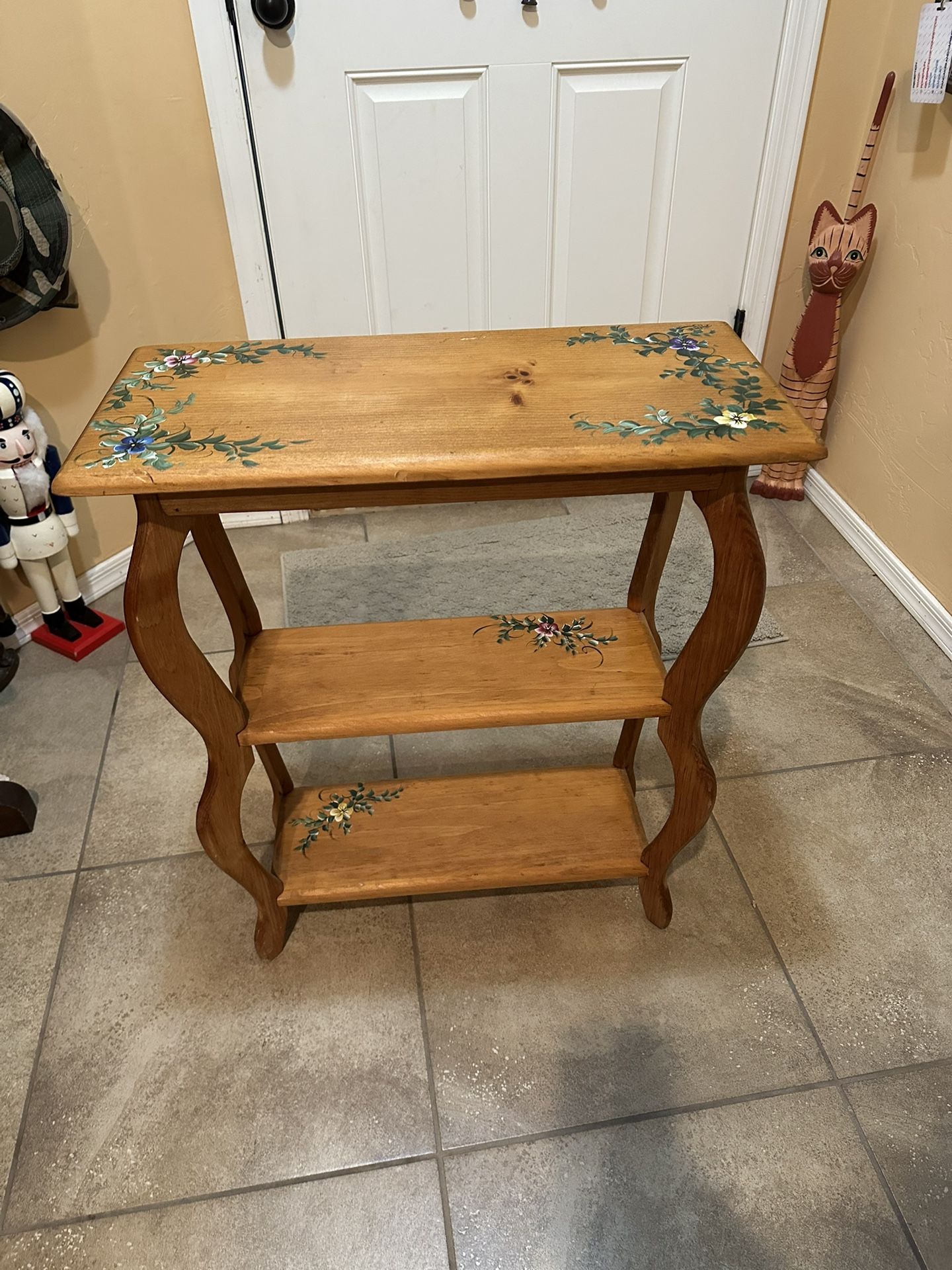 Wood 3 Tier Hand painted Table for Sale in Tucson, AZ - OfferUp