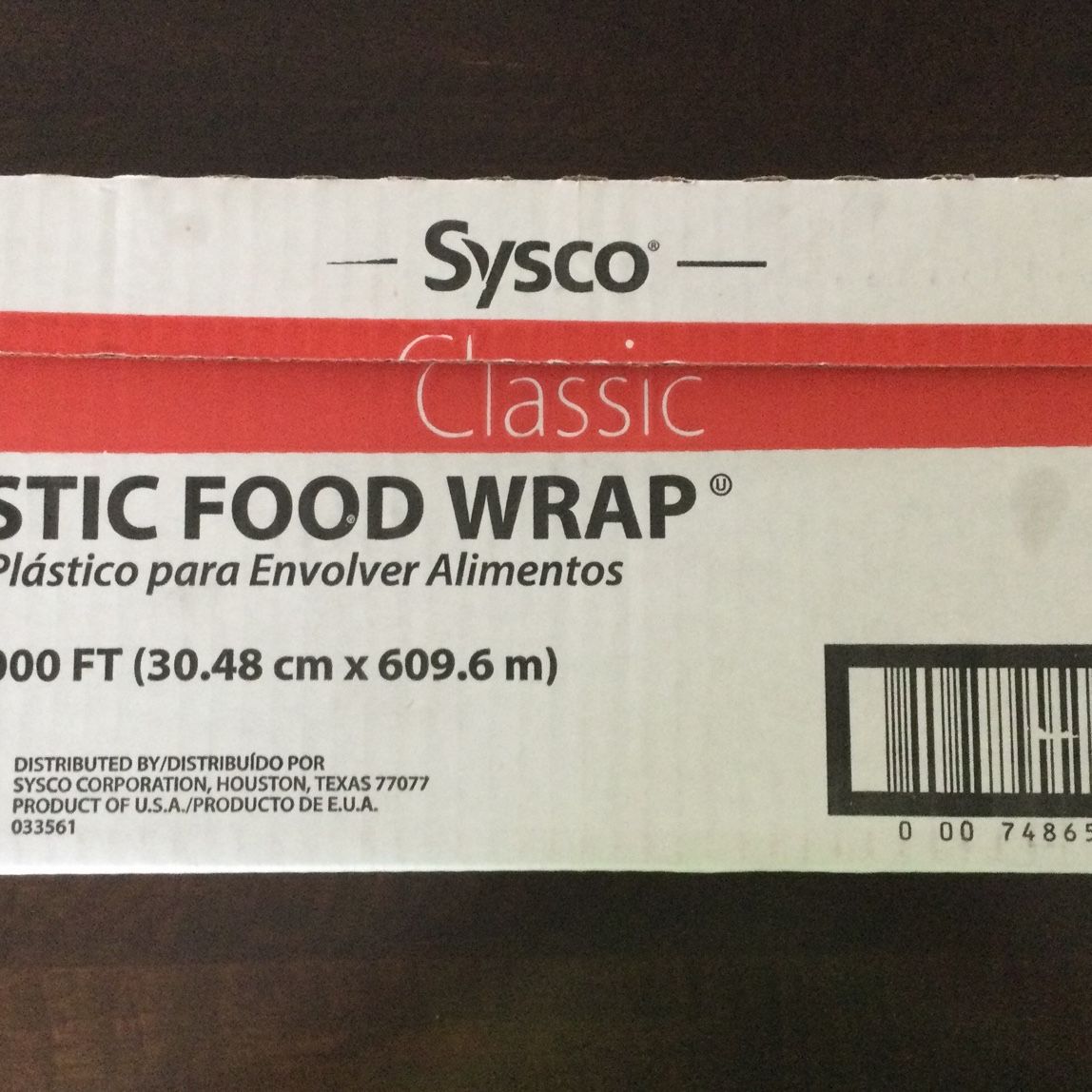 Sysco Plastic Food Wrap Mono Plastic Food Wrap 330mm Wide | Household