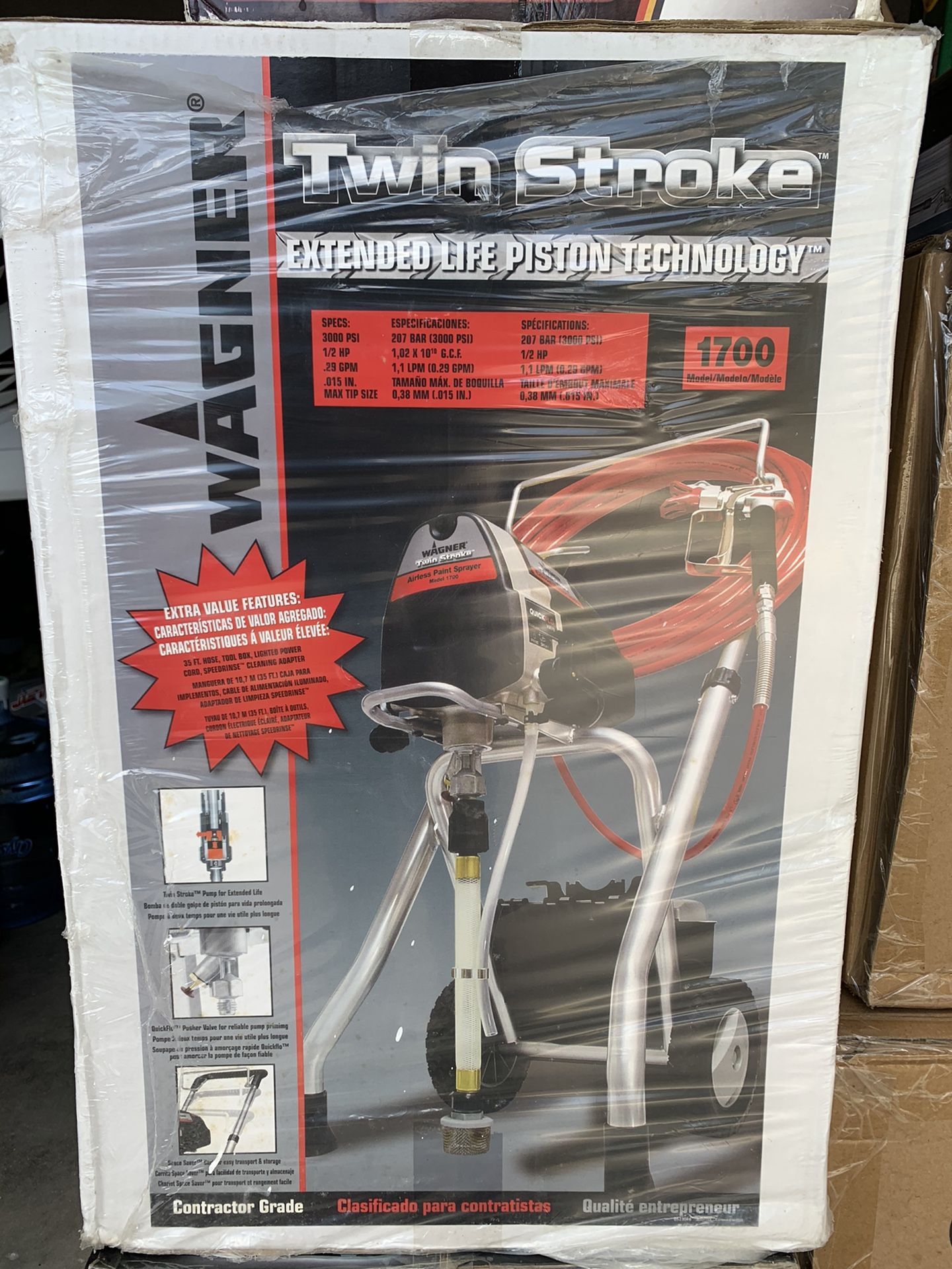 Wagner Twin Stroke Model 1700 Airless Paint Sprayer NEW IN BOX for Sale ...