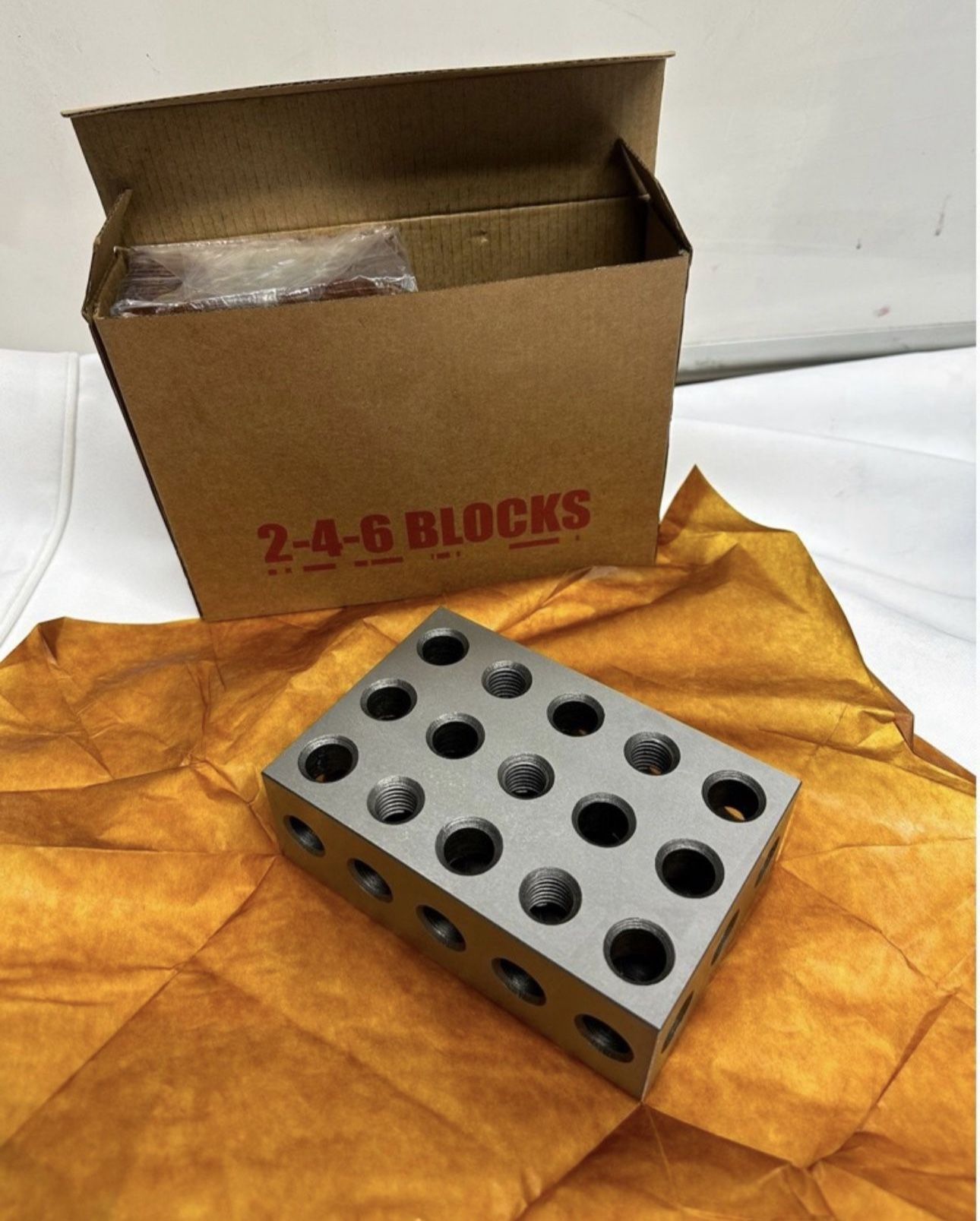 2-4-6 Machinist Blocks 23 Holes Matched Pair Ultra Precision 0.0002 ...