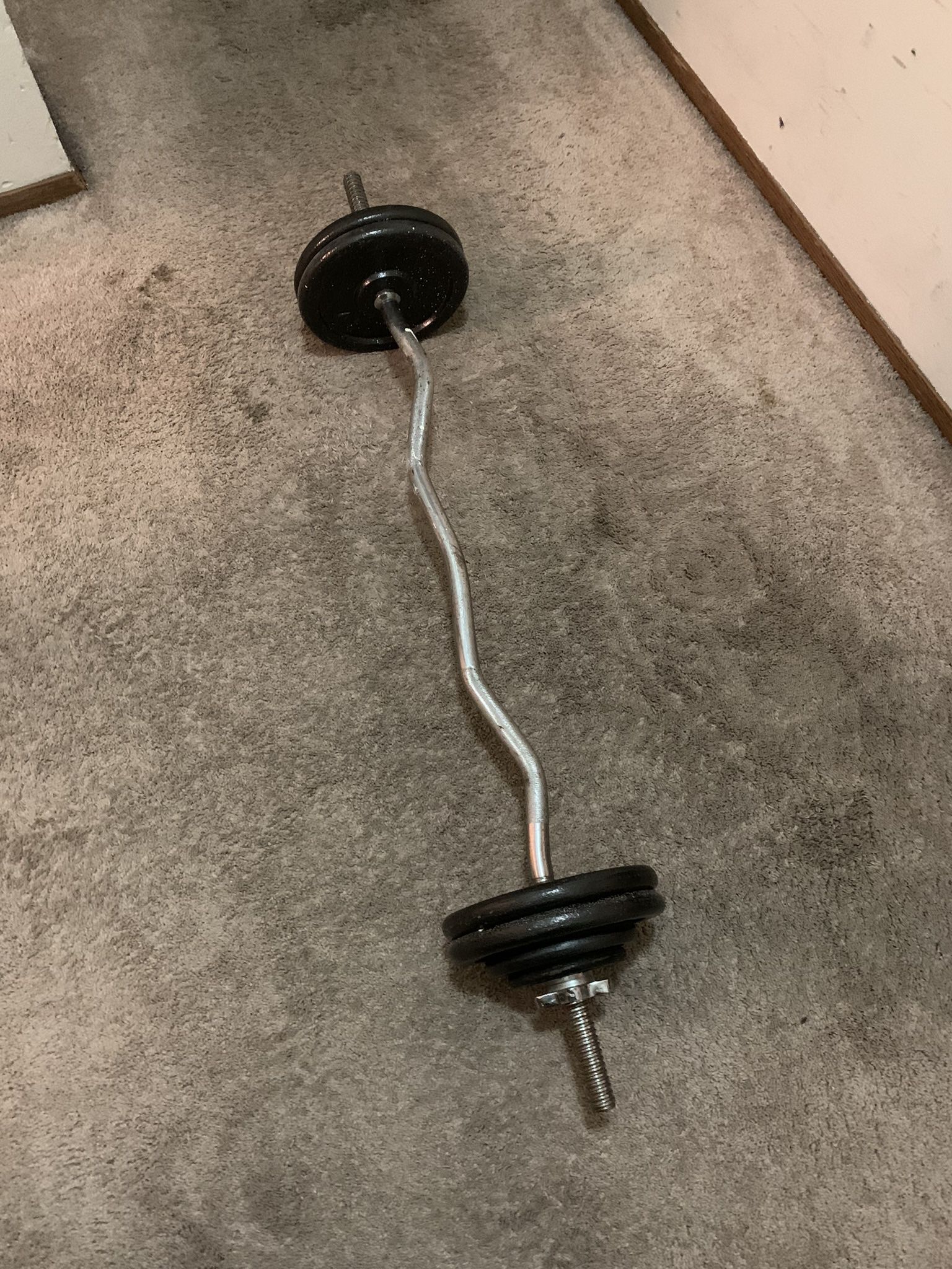 Curl Bar + Weight Plates: Total 65 Pounds for Sale in Woodinville, WA ...