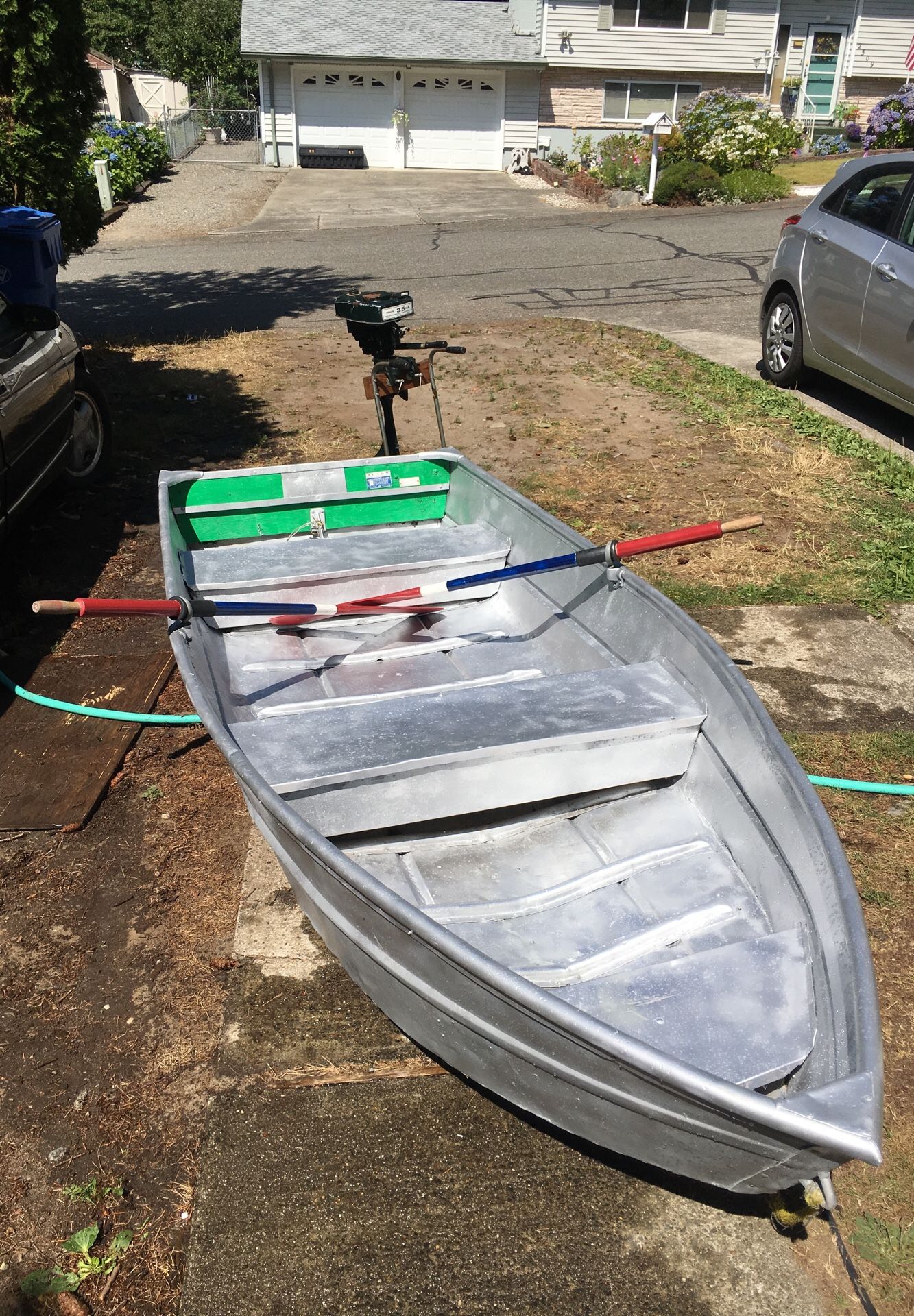 12’ Aluminum Sears Fishing Row or Motor Boat w/ 3.5 HP Sears Motor ...