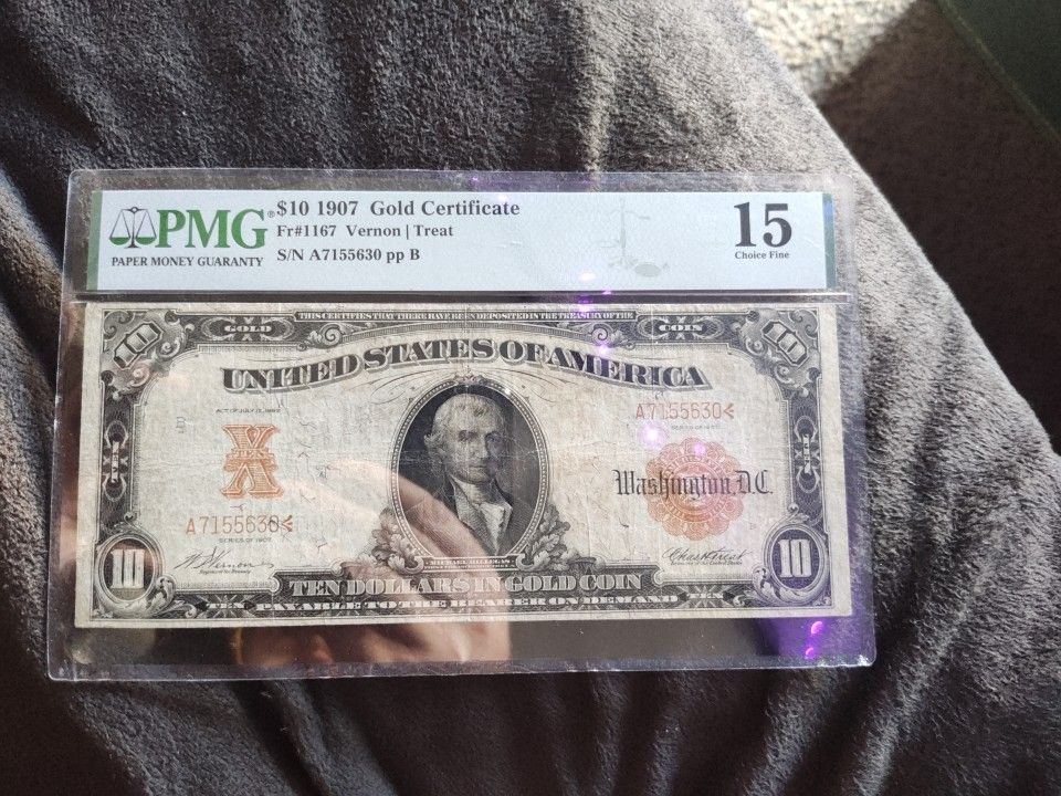 Pmg Gold Certificate 1907 10$ Note for Sale in Phoenix, AZ - OfferUp