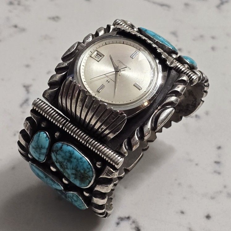 Benny Touchine Navajo Sterling Silver turquoise watch cuff with Amazing ...