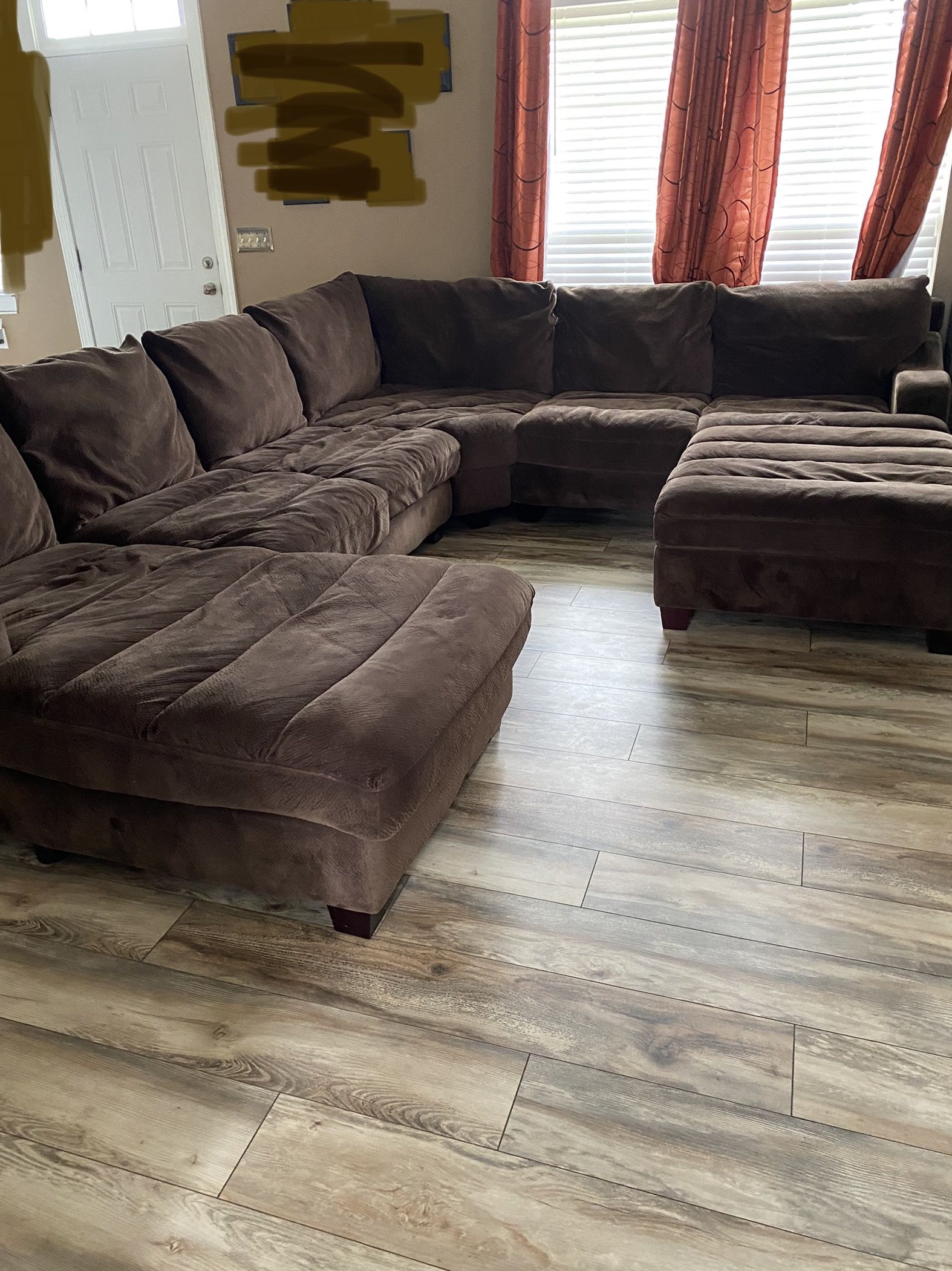 Large Dark Brown Sectional From Furniture Row for Sale in Kannapolis ...