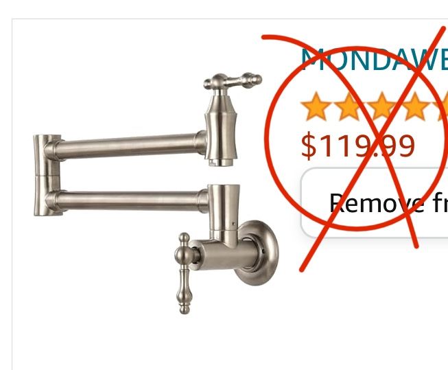 New! MONDAWE Brushed Nickel Pot Filler Faucet, Brass Wall Mount Stove ...