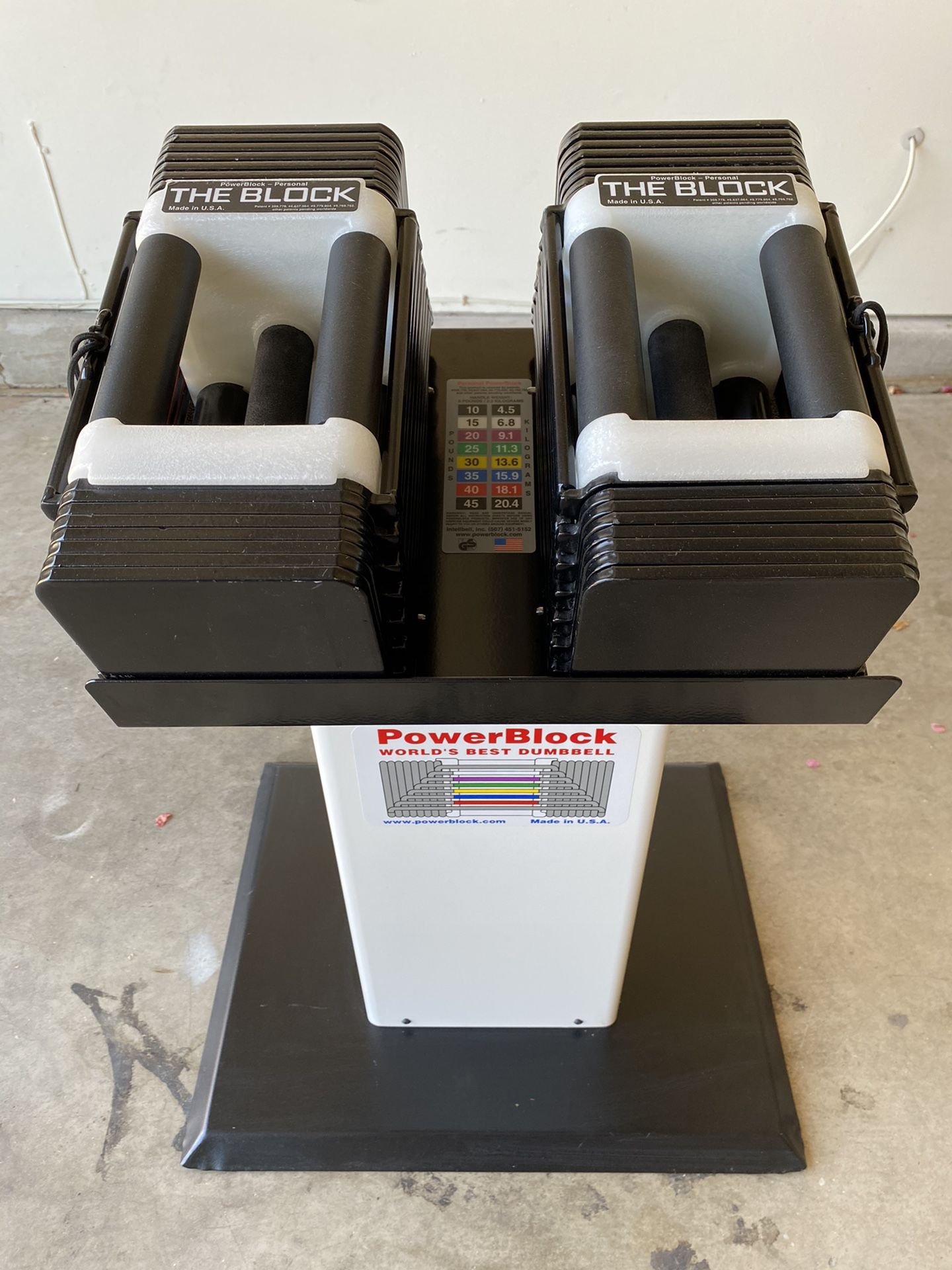 THE BLOCK - PowerBlock Adjustable Dumbbells - NEW! Comes with stand ...