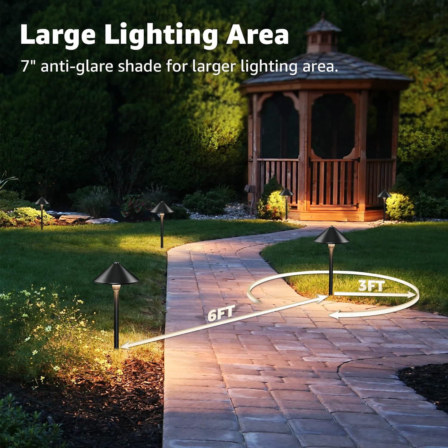 8-Pack Low Voltage Landscape Pathway Lights 12-24V 3W LED Landscape ...