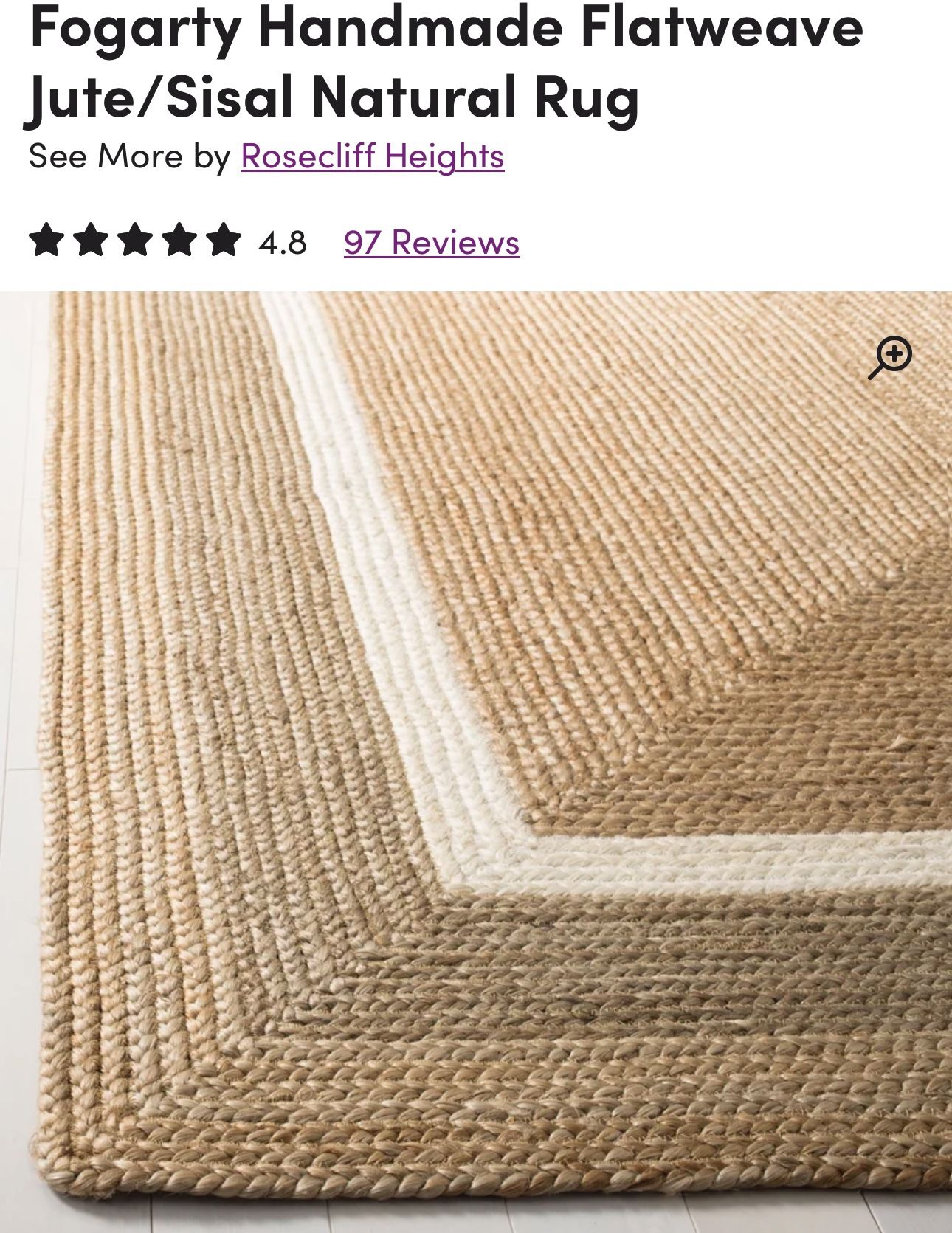 Handmade Flatware Jute/sisal Natural Rug 4x6 for Sale in Miami, FL ...