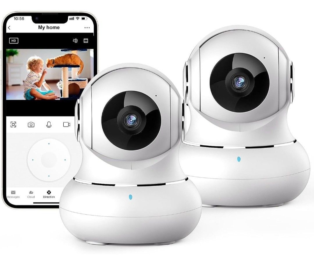 2PC Indoor Security Camera 2K, Litokam 360 Pan/Tilt Cameras for Home ...