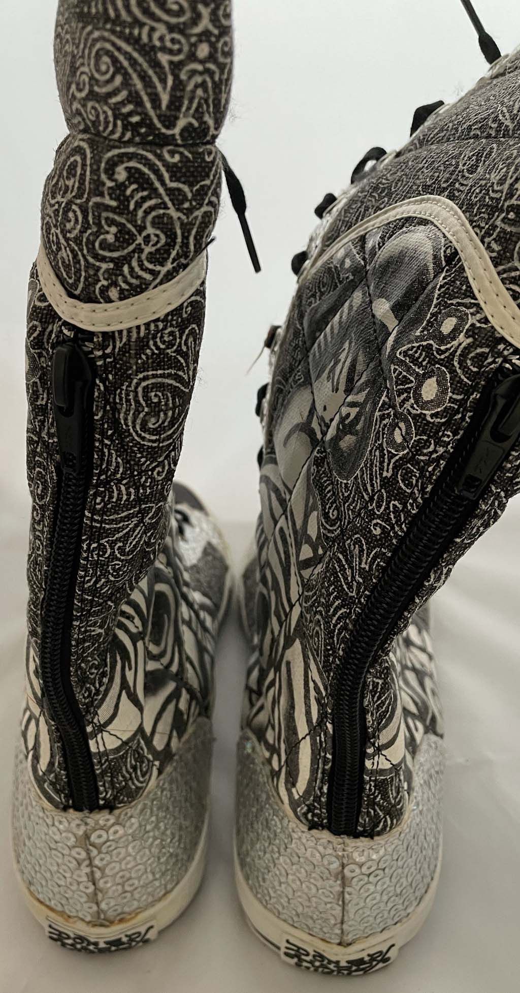 Ed Hardy Women's Size 10 'Shins' Glitzy Lace Up Shin-High Boots - $125 ...