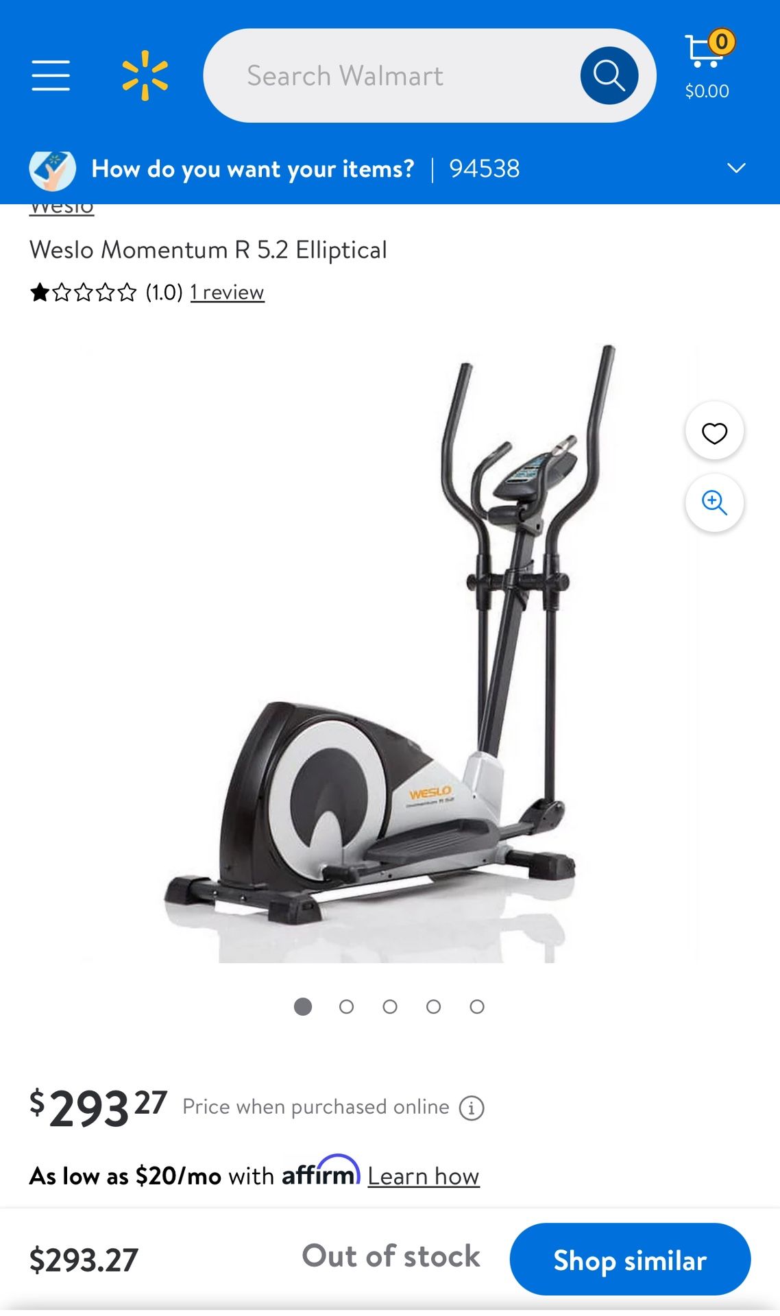 Weslo Momentum R 5.2 Elliptical Like New 100 Firm Elliptical machines