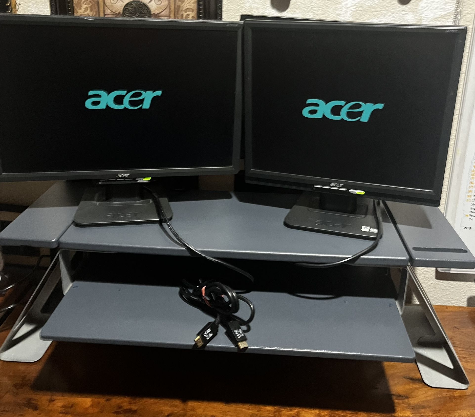 DESK-TOPPER HEAVY DUTY CONSTRUCTION STEEL & WOOD FULLY ASSEMBLED FIXED ...