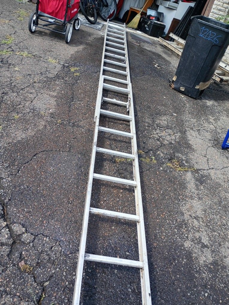 28 Ft. Werner Aluminum Extension Ladder $125 O.B.O for Sale in ...