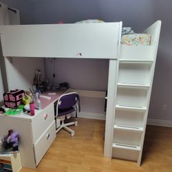 Bunk bed twin size and desk combo White for Sale in Pembroke Pines FL OfferUp