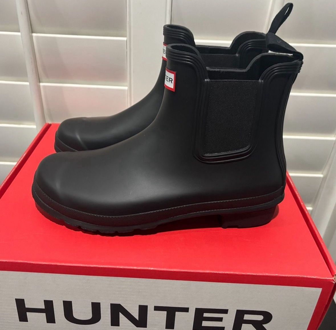 NEW Hunter Original Waterproof Black Chelsea LOW Rain Boots (Women’s ...