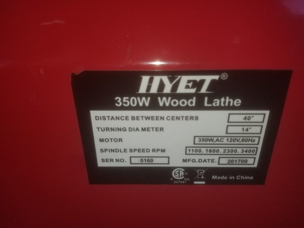 HYET 350 W WOOD LATHE for Sale in Indianapolis, IN - OfferUp