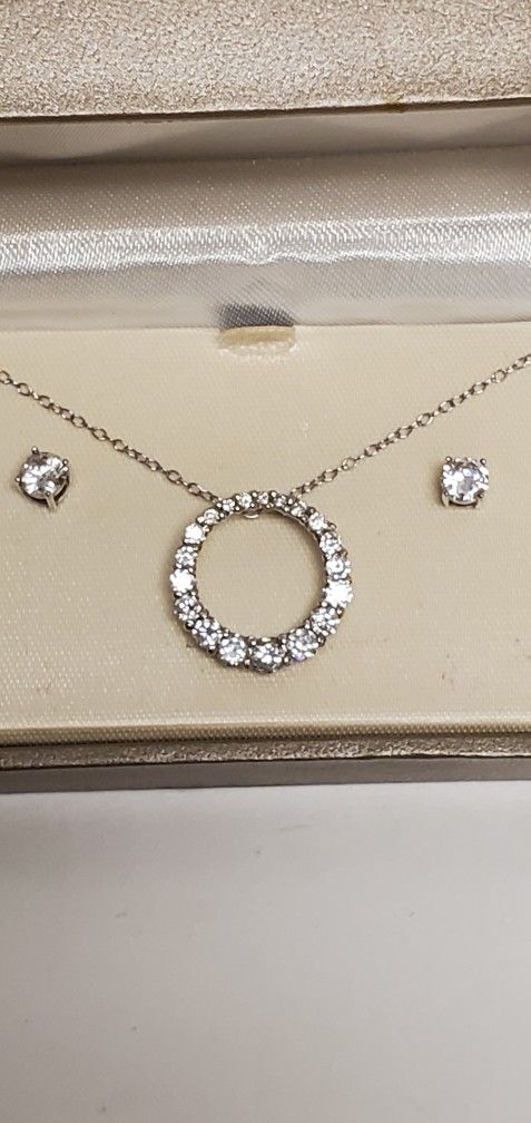 925 Sterling Silver Circle Of Life Pendant Necklace And Earrings Set ...