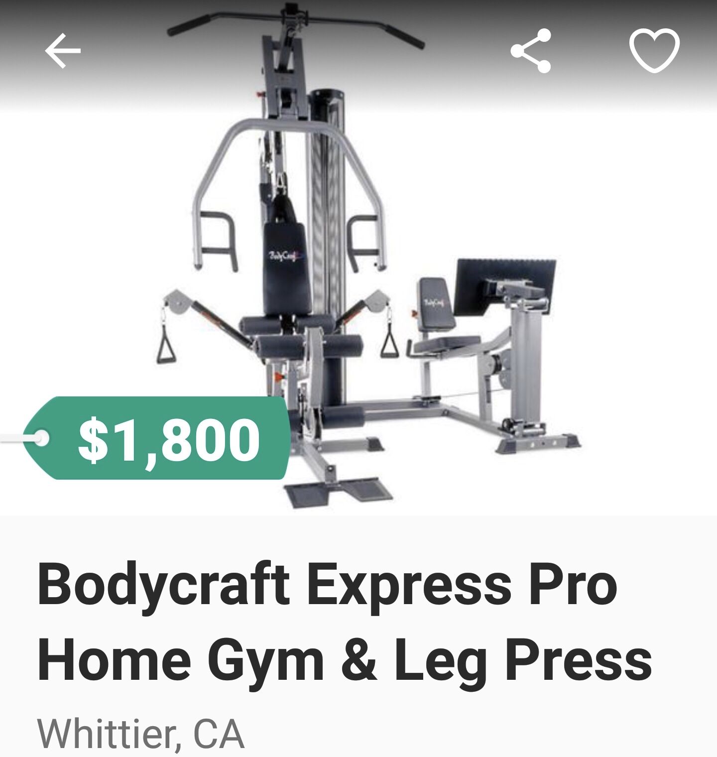 Bodycraft Express Pro Home Gym & Leg Press for Sale in Whittier, CA ...