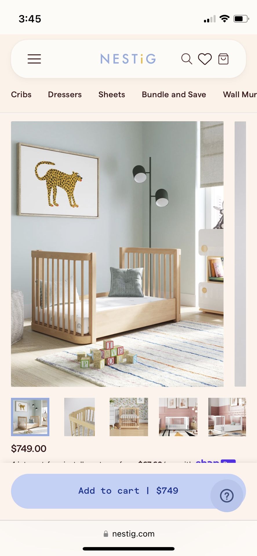 Beautiful 3 In 1 Nesting Wave Crib, Mini Crib, Toddler Bed for Sale in ...