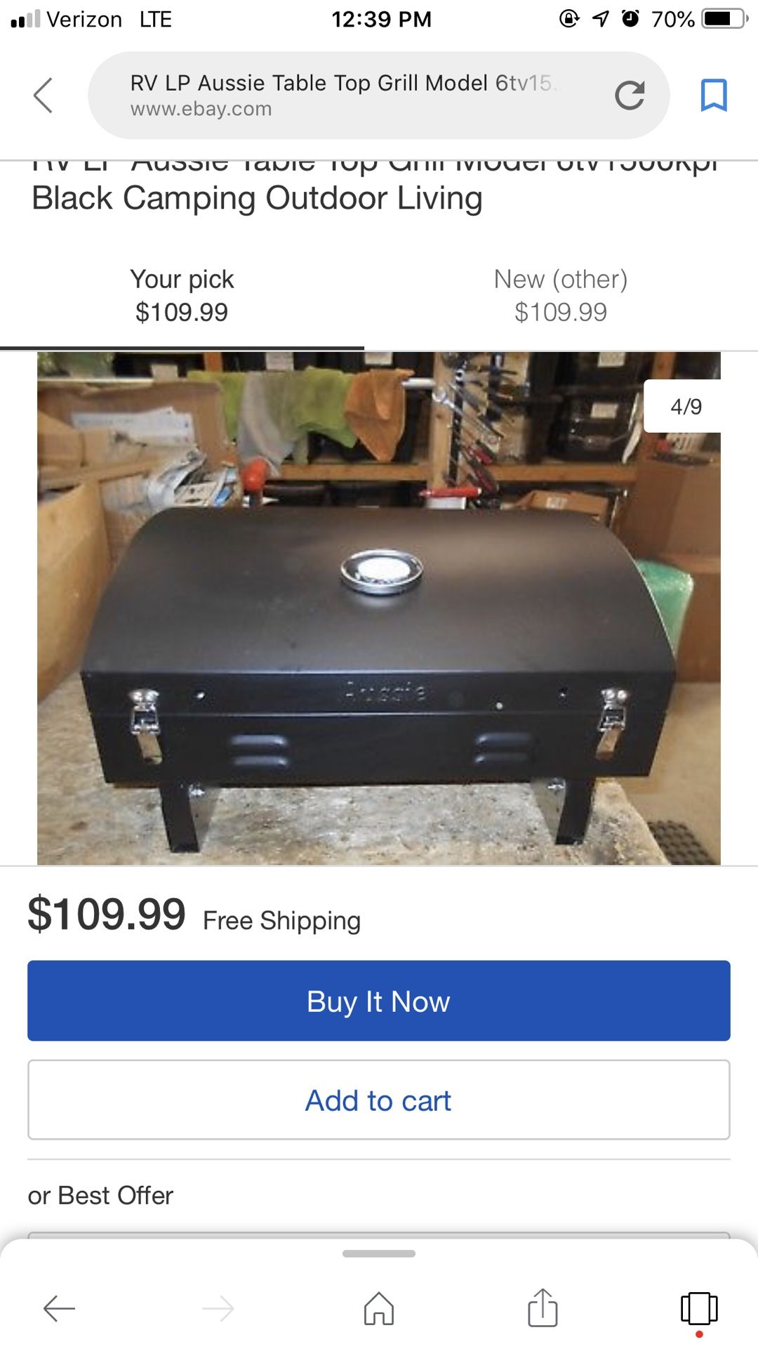 RV LP Aussie Table Top Grill Model 6tv1500kpi Black Camping Outdoor ...