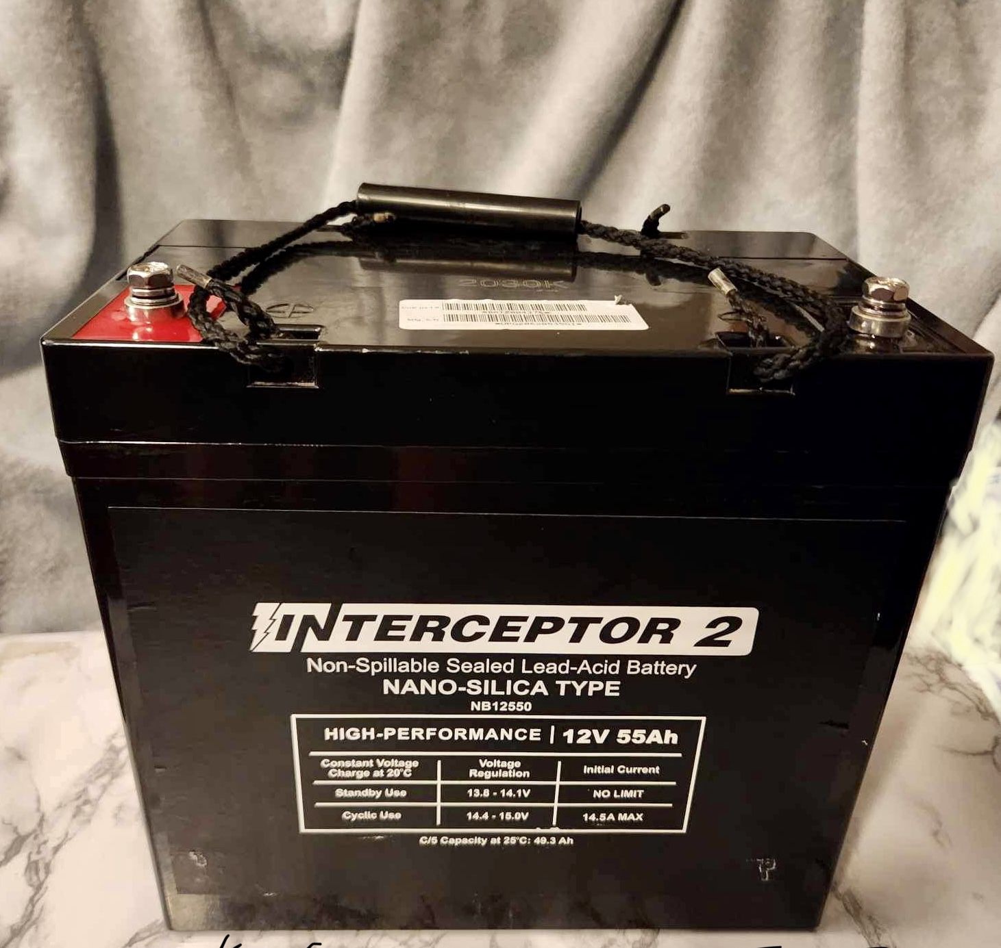 12v 55Ah Rechargeable Batteries- Interceptor 2 Nano Silica Type for ...