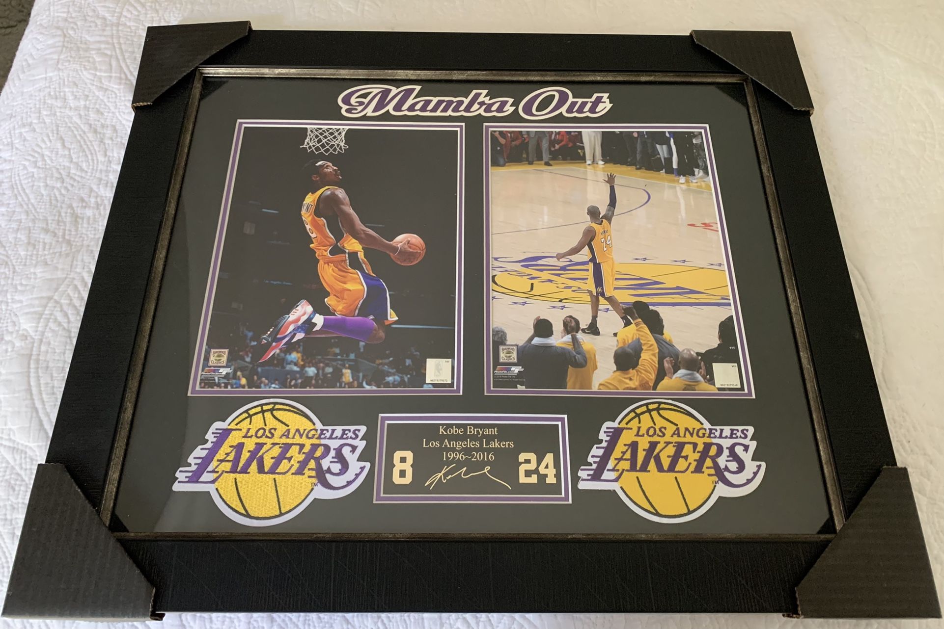Kobe Bryant “Mamba Out” Picture Frame Laser Engraved NBA Lakers for ...