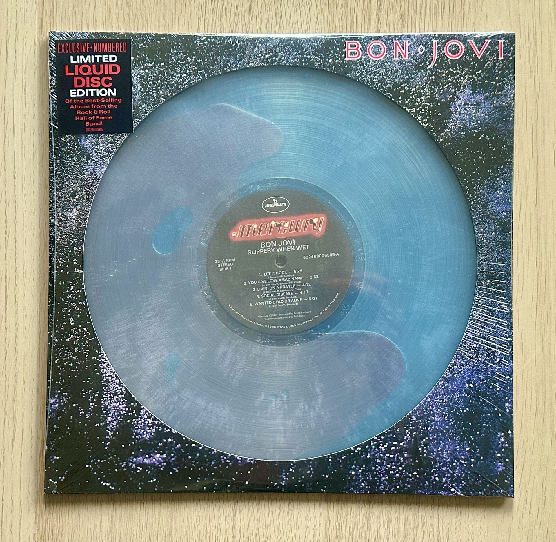 Bon Jovi Slippery When Wet WATER FILLED VINYL Liquid Disc LP Record NEW ...