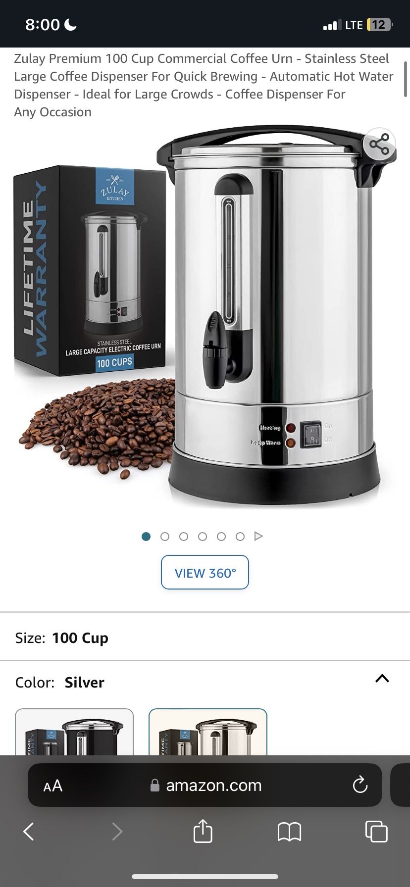 Zulay Premium 100 Cup Commercial Coffee Urn - Stainless Steel Large ...