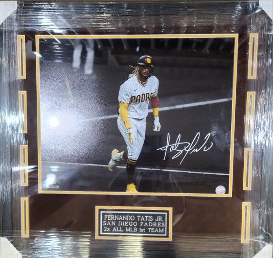 Padres Fernando Tatis Jr Signed, JSA-Certified, Custom-Framed, Large-Size Photo Display Piece ...