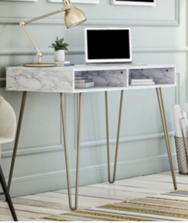 Computer Desk with Storage White Marble for Sale in Fort Lauderdale, FL ...