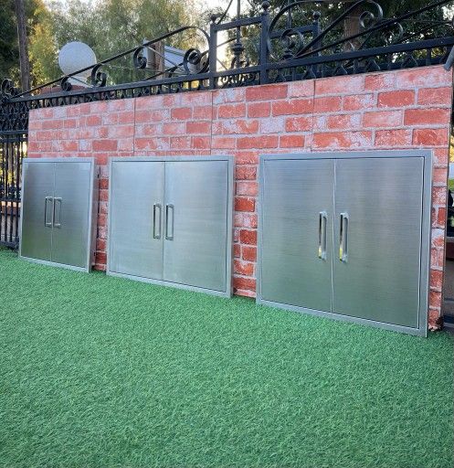 Set Of Stainless Steel Doors For Patio Island Kitchen/ Set De Puertas ...