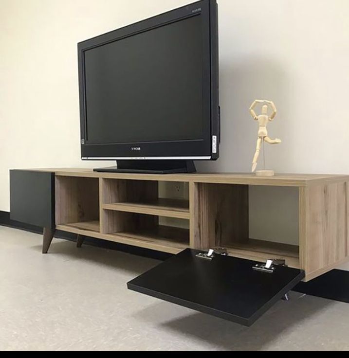 European tv stand / tv unit / Walnut - Black for Sale in Houston, TX ...