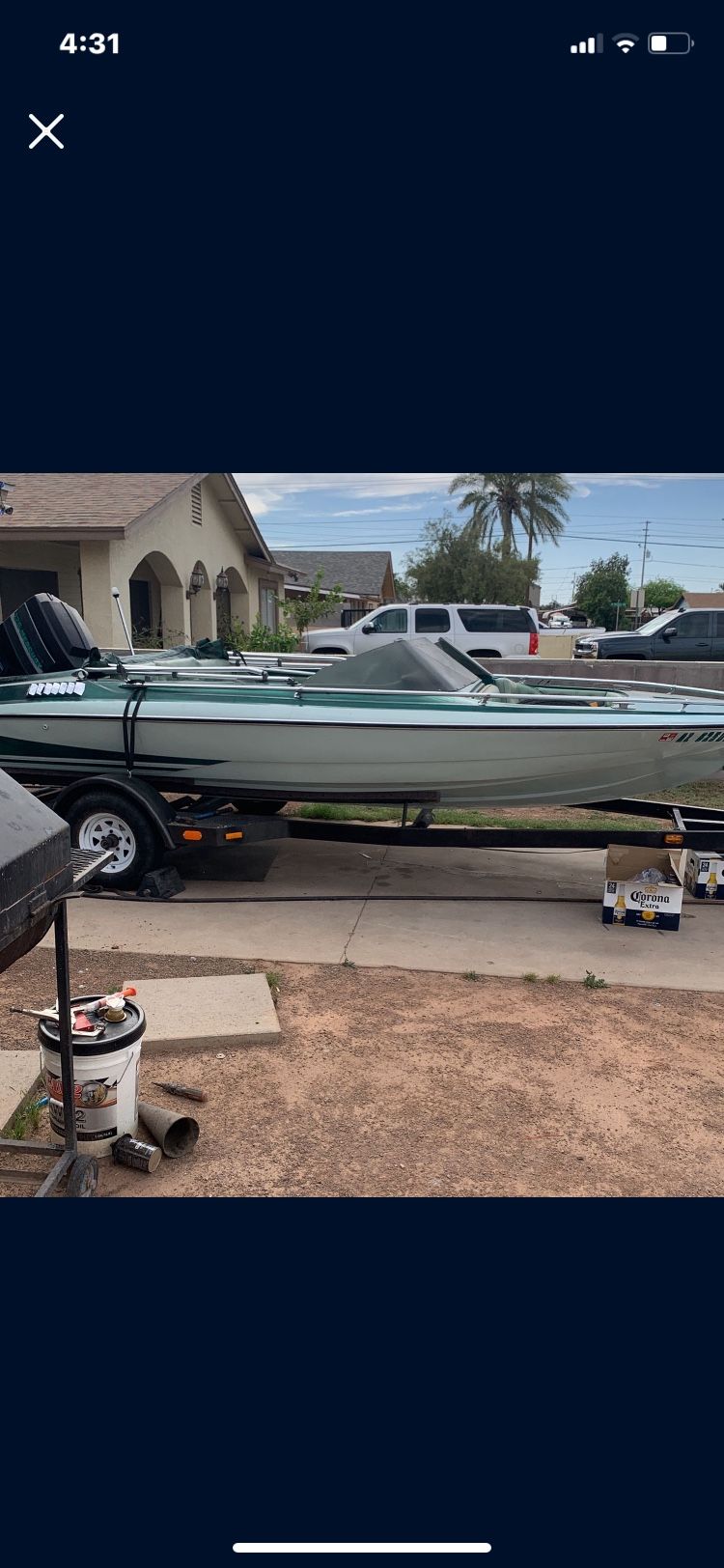 1985 Glass Stone Boat 175 Murry Motor for Sale in Eleven Mile, AZ - OfferUp