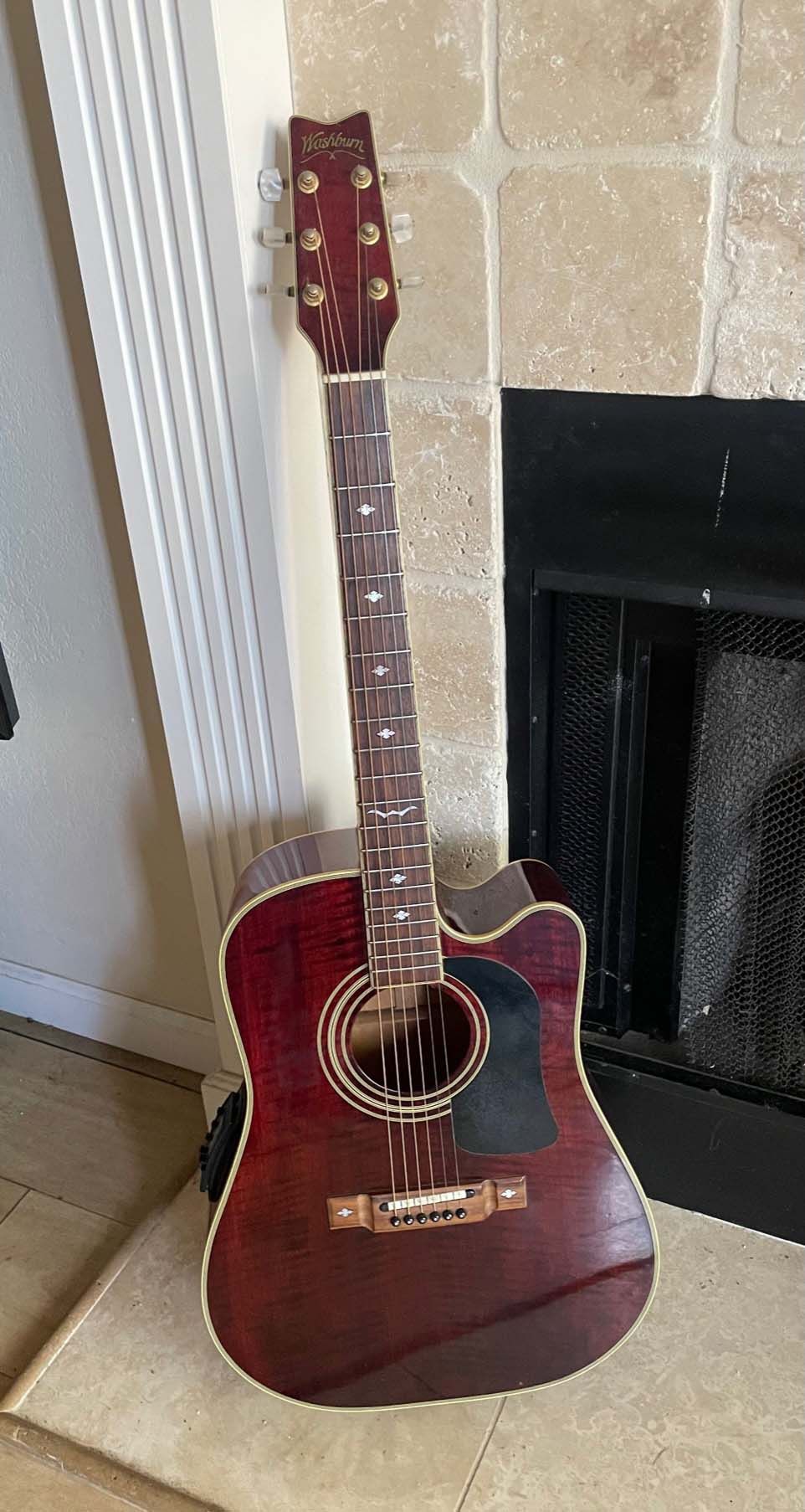 Washburn D17CES BR acoustic-electric 1993 Flamed Sycamore/Brown - *Note ...