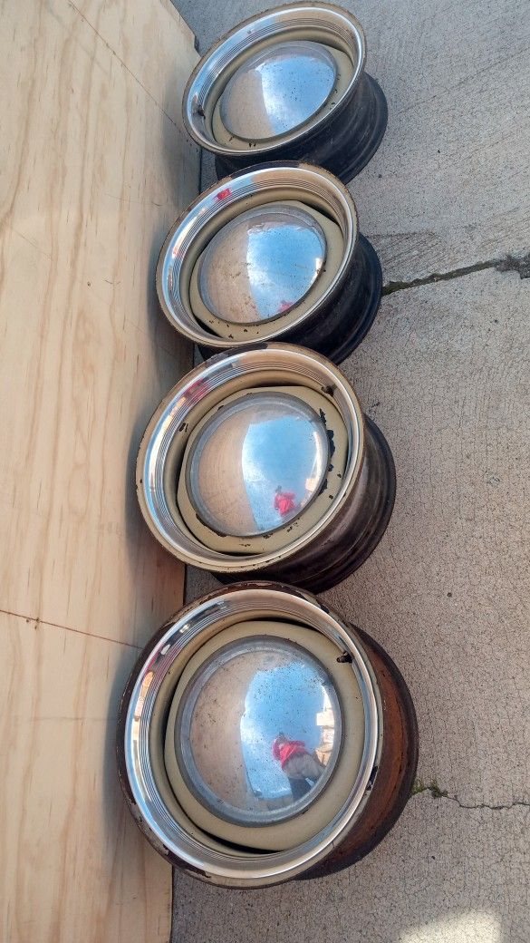 Chevy Steel Rims Rings And Caps. for Sale in Carson, CA - OfferUp