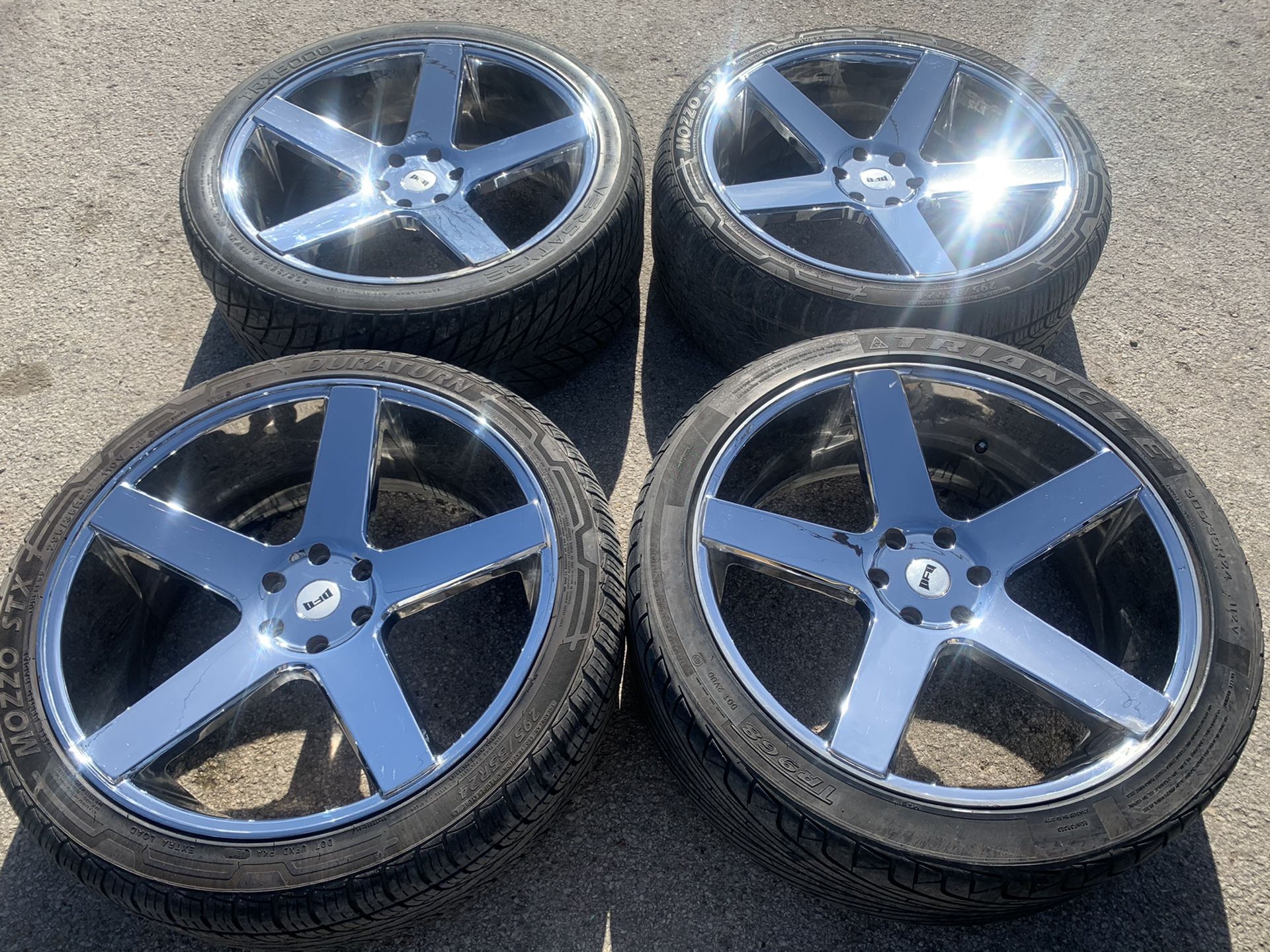 24” Chrome DFD Baller Rims And Tires 6 Lug Wheels 6x135 Bolt pattern ...