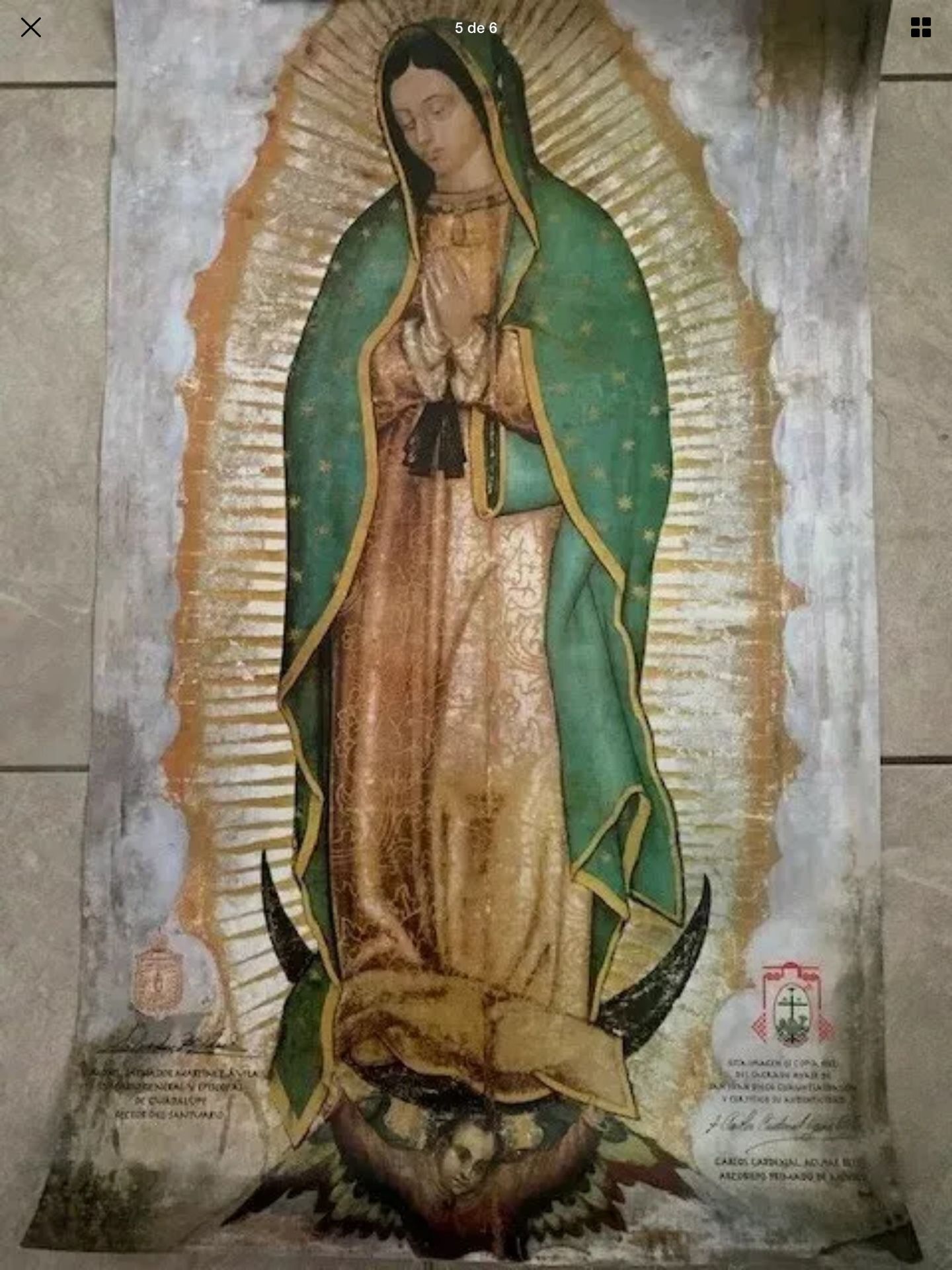Copia Fiel Del Ayate De Juan Diego De La Virgen De Guadalupe. Bendita ...