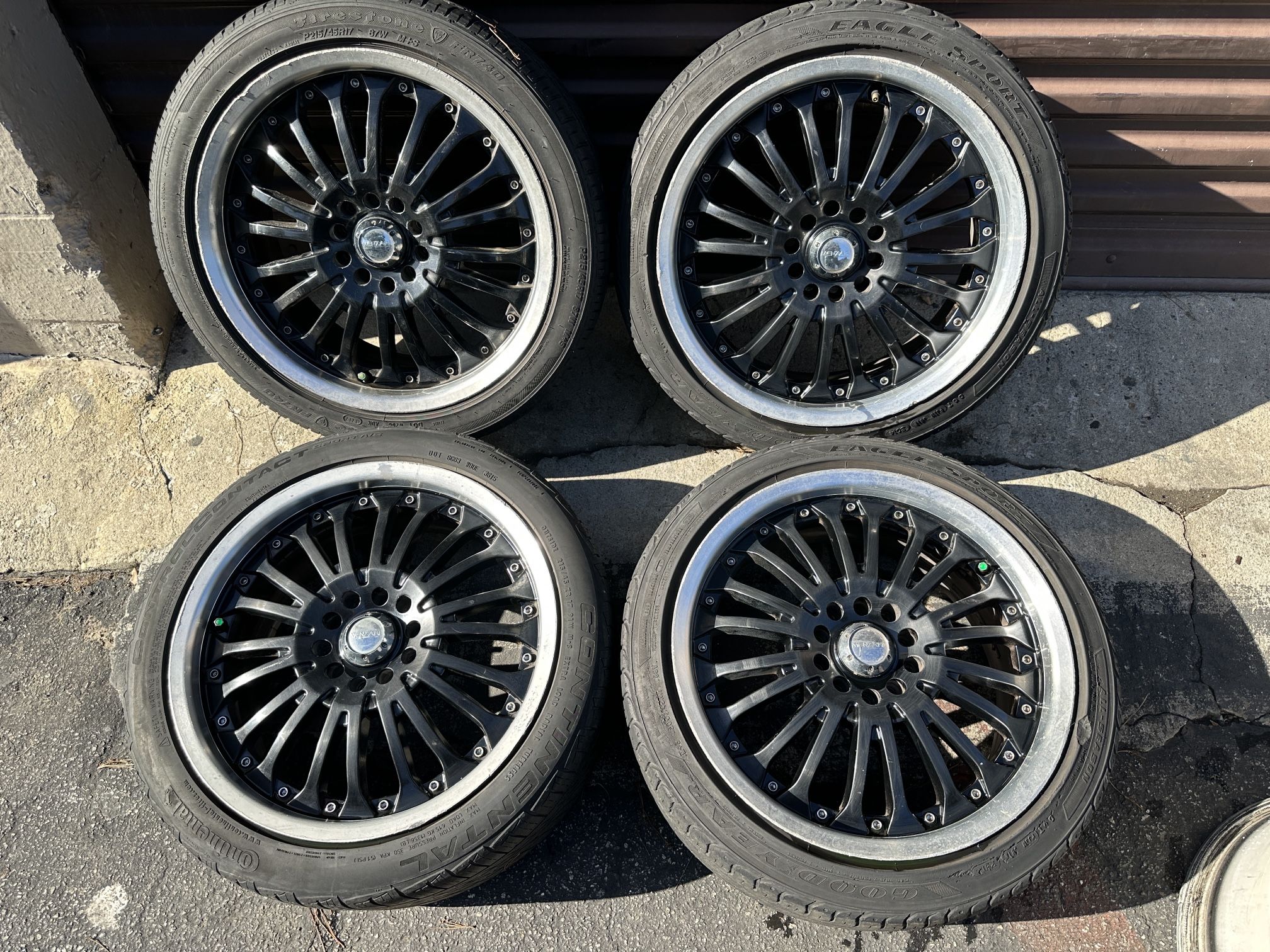 Menzari 5 lug 17 inch aluminum rims. 5 on 4.5 and 5 on 108 for Sale in ...