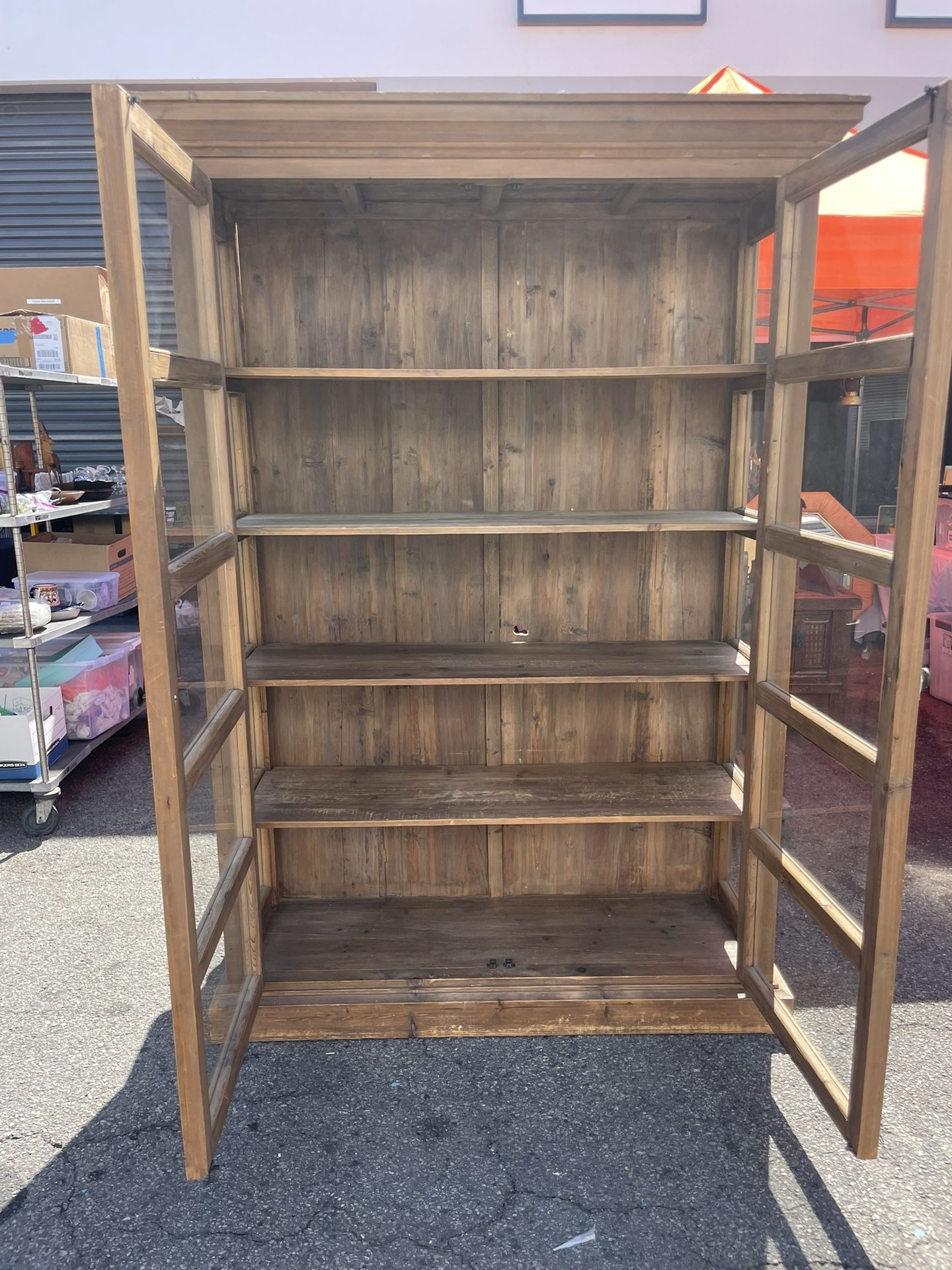 Large Rustic Wood Display Cabinet for Sale in Torrance, CA - OfferUp