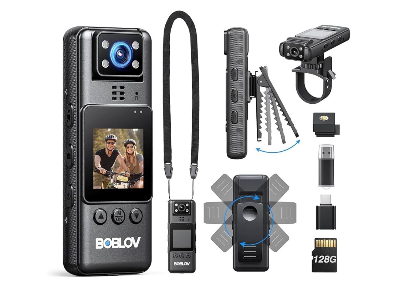 BOBLOV Body Camera with Video and Audio Recording 128G A23 Compact ...