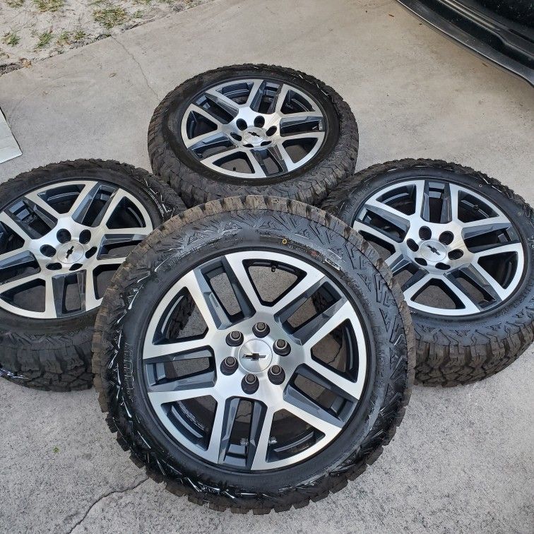 (4) 20 Inch GM factory Stock Wheels Rims 275/55r20 Delium A/T LT 10-ply ...
