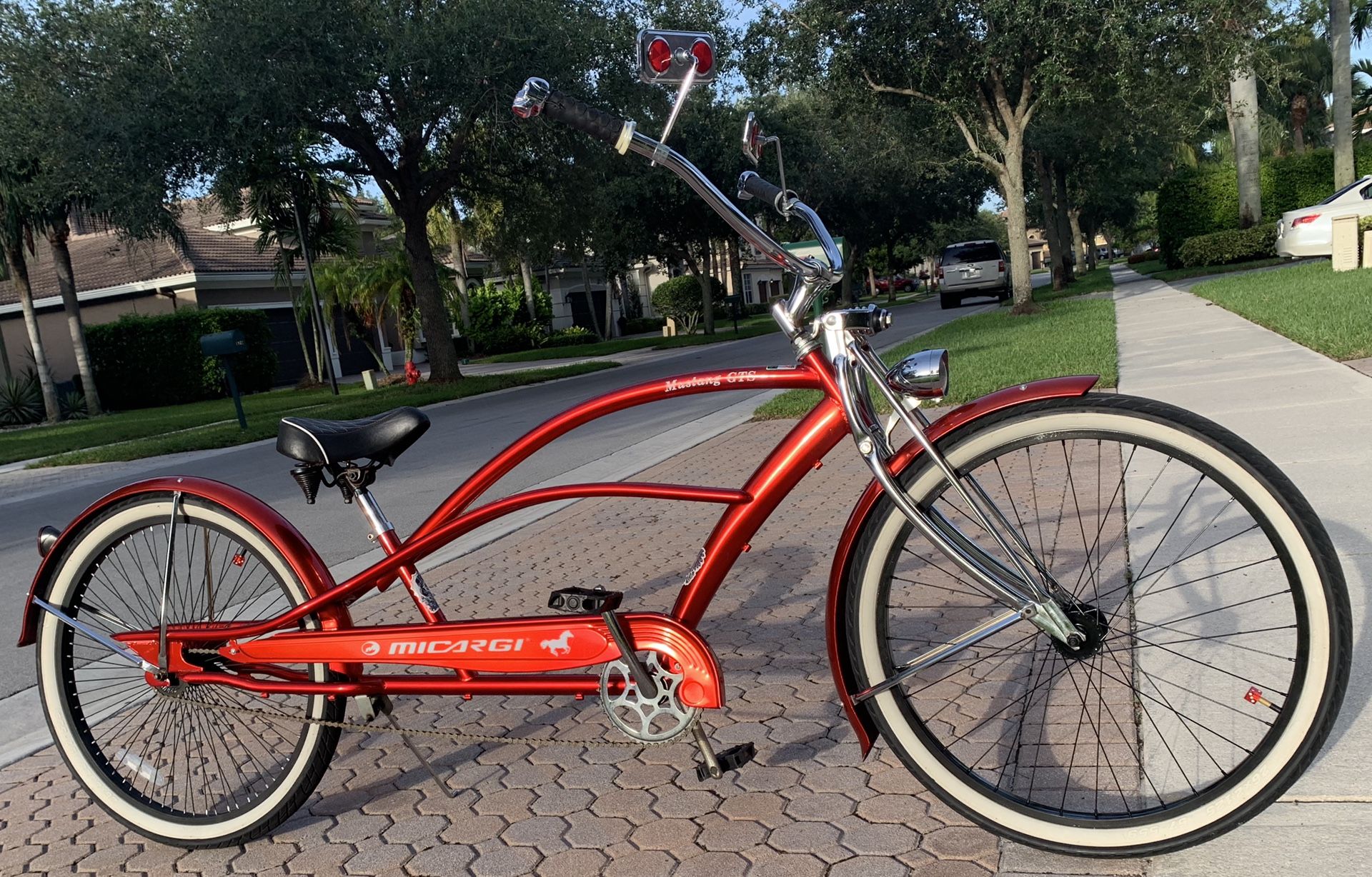 Micargi Mustang GTS stretch lowrider 26” beach cruiser bicycle for Sale ...