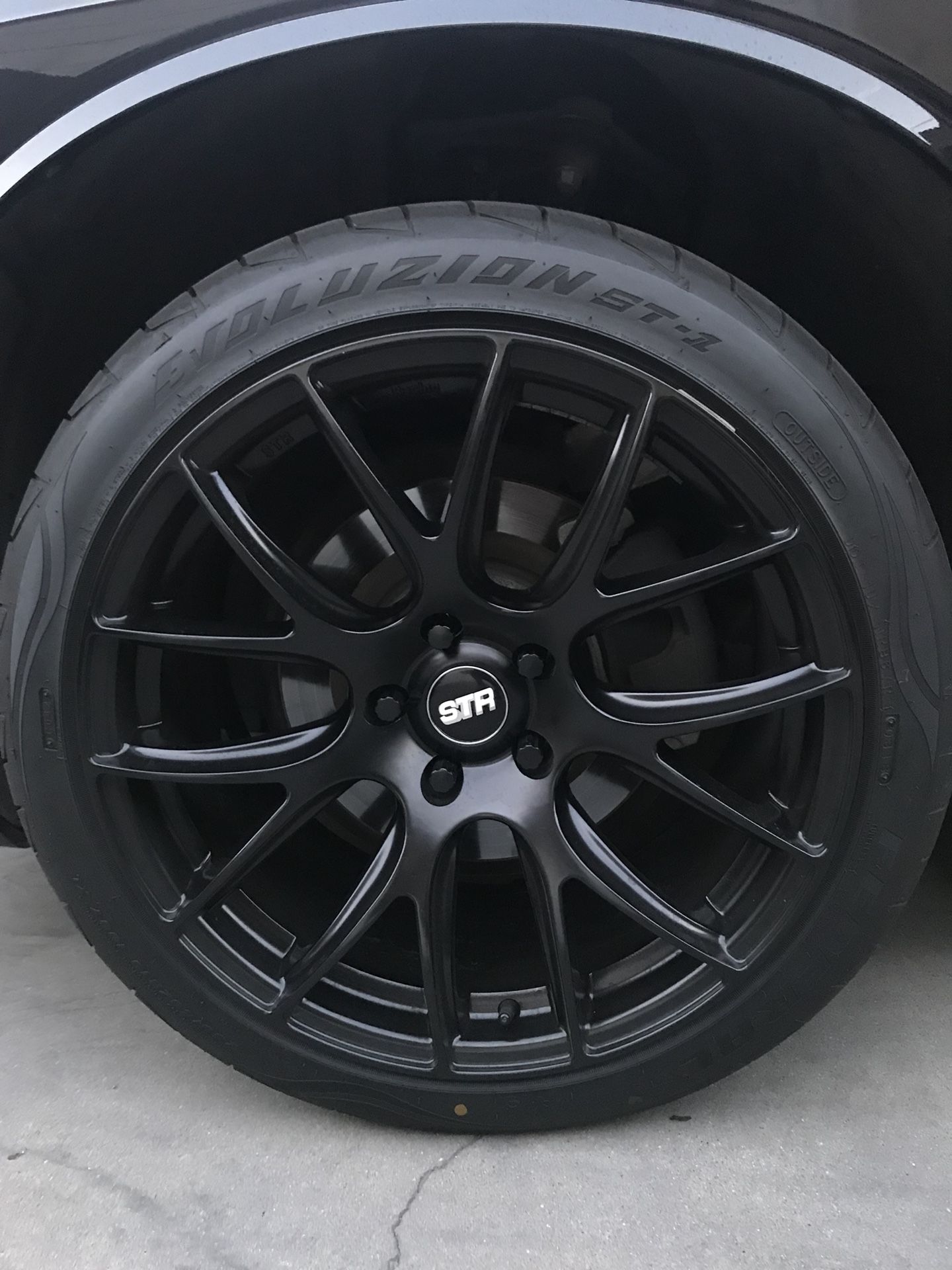 Check out this 19 inch matte black wheels rims str 605 5x114.’3 Lug 5 ...