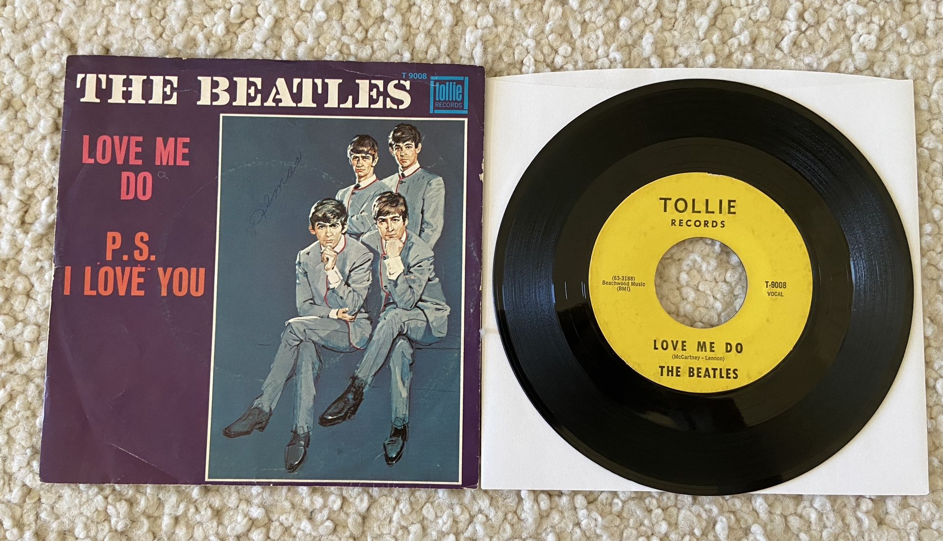 The Beatles “Love Me Do/P.S. I Love You” Vinyl 7” Single with Picture Sleeve 1964 Tollie Records ...