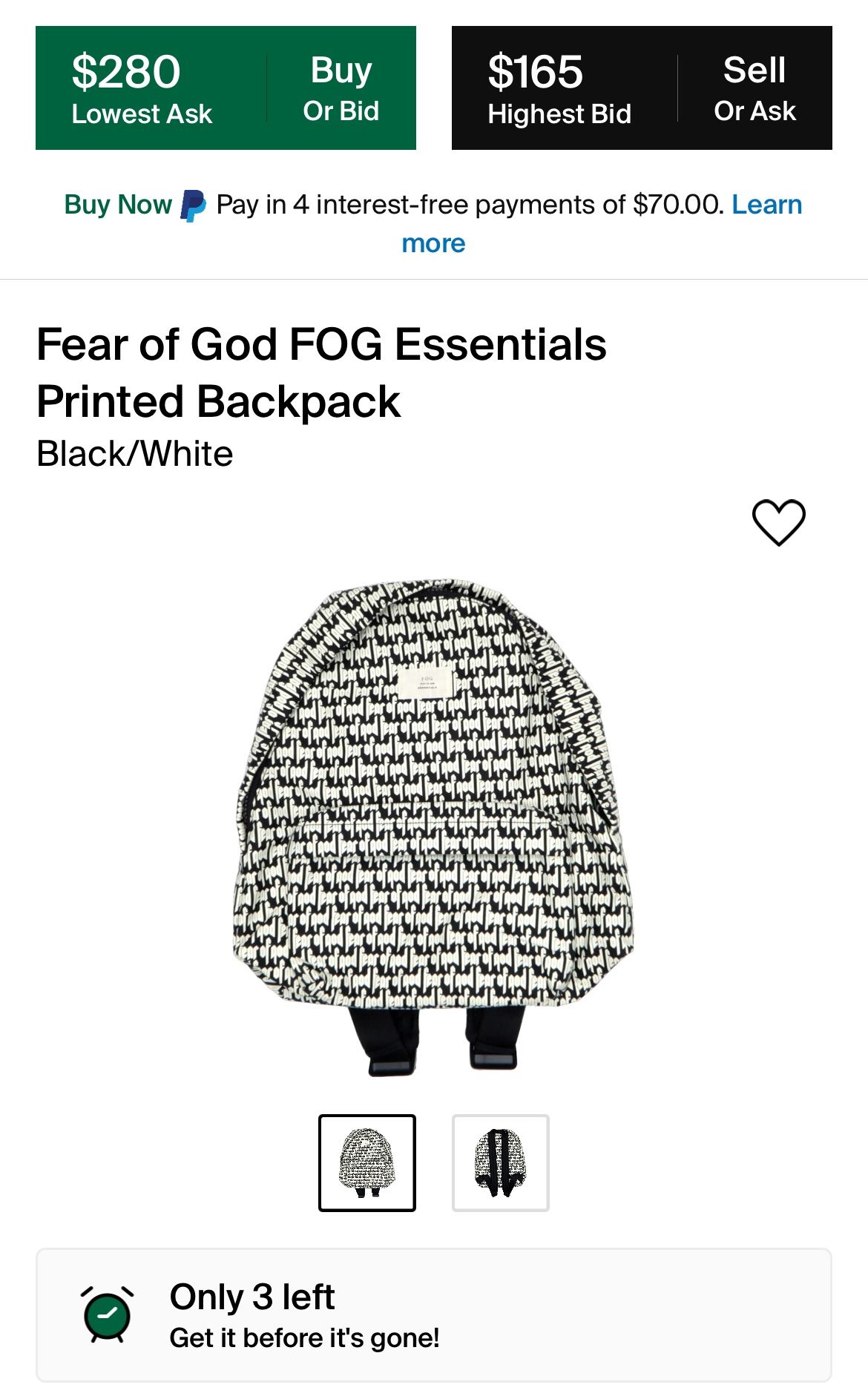 Fear Of God FOG Essentials Backpack for Sale in Las Vegas, NV - OfferUp