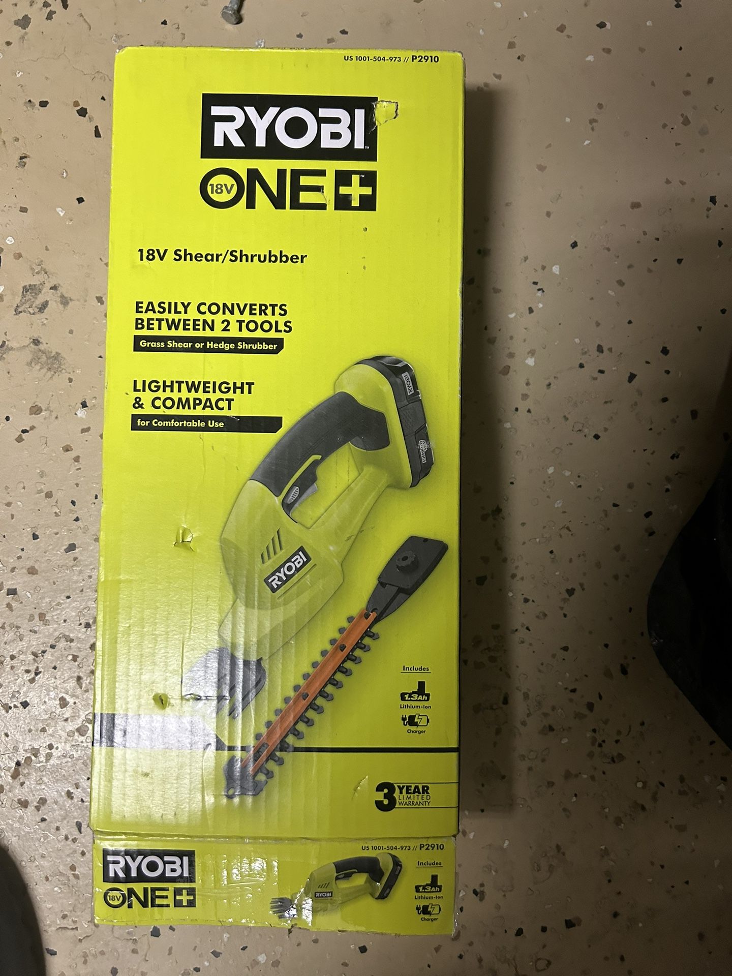 RYOBI ONE+ 18V Cordless Battery Grass Shear and Shrubber Trimmer with 1 ...